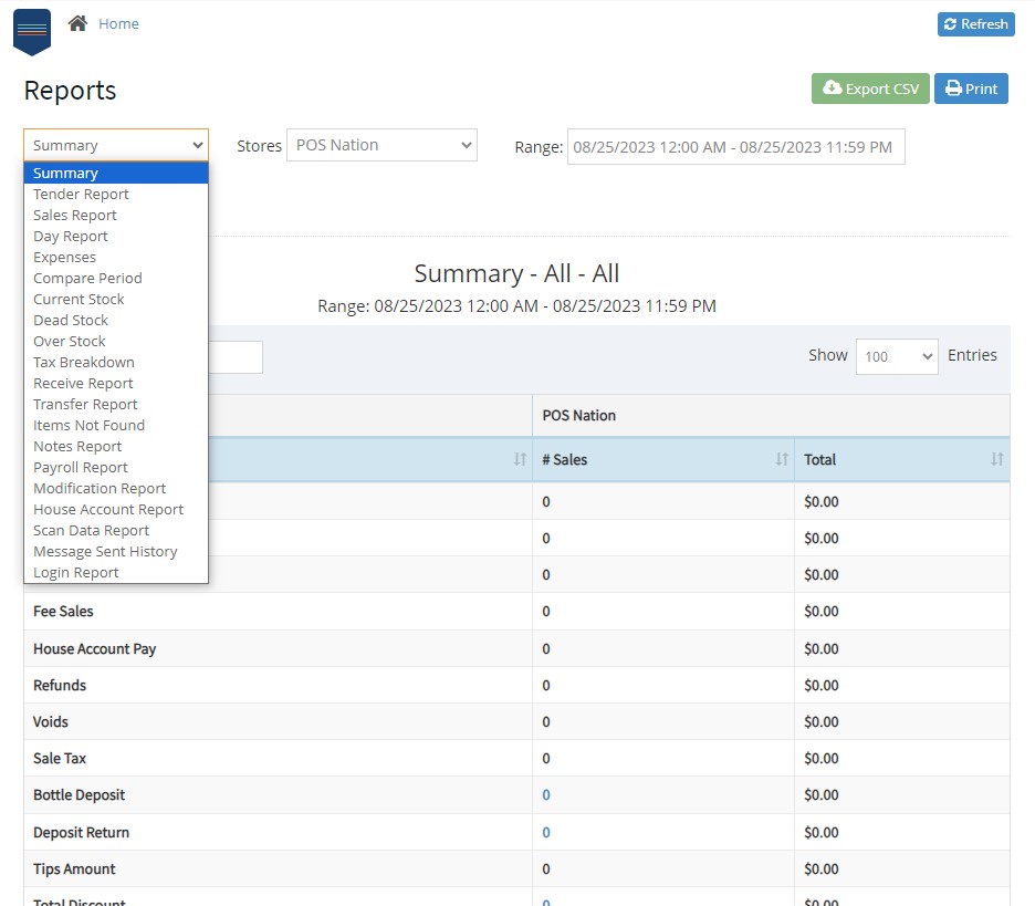 Guide to the Admin Reports
